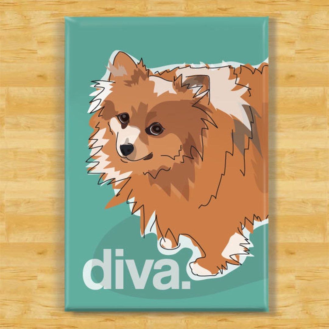 Pomeranian Magnet - Diva - Pomeranian Gifts Funny Dog Fridge Magnets - Etsy