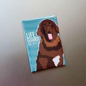 Newfoundland Magnet - Lifeguard on Duty - Brown Newfoundland Newfie ...
