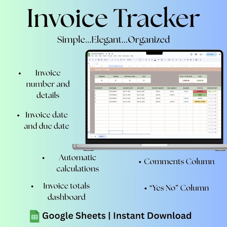Invoice Tracker Using Google Sheets. Invoice Tracker Template ...