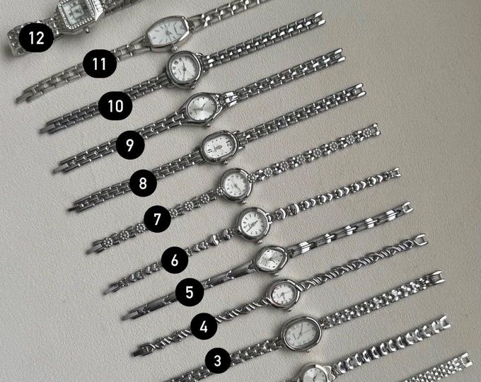 Vintage André Mouche Peekabo Watch Silver Toned Metal Enamel Paint ...