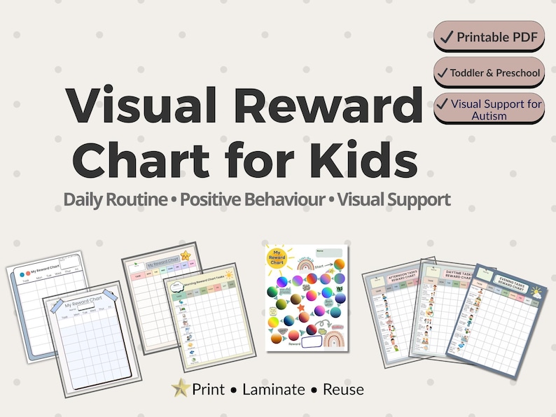 Visual Reward Chart for Autism | Encourage Positive Behavior & Daily ...