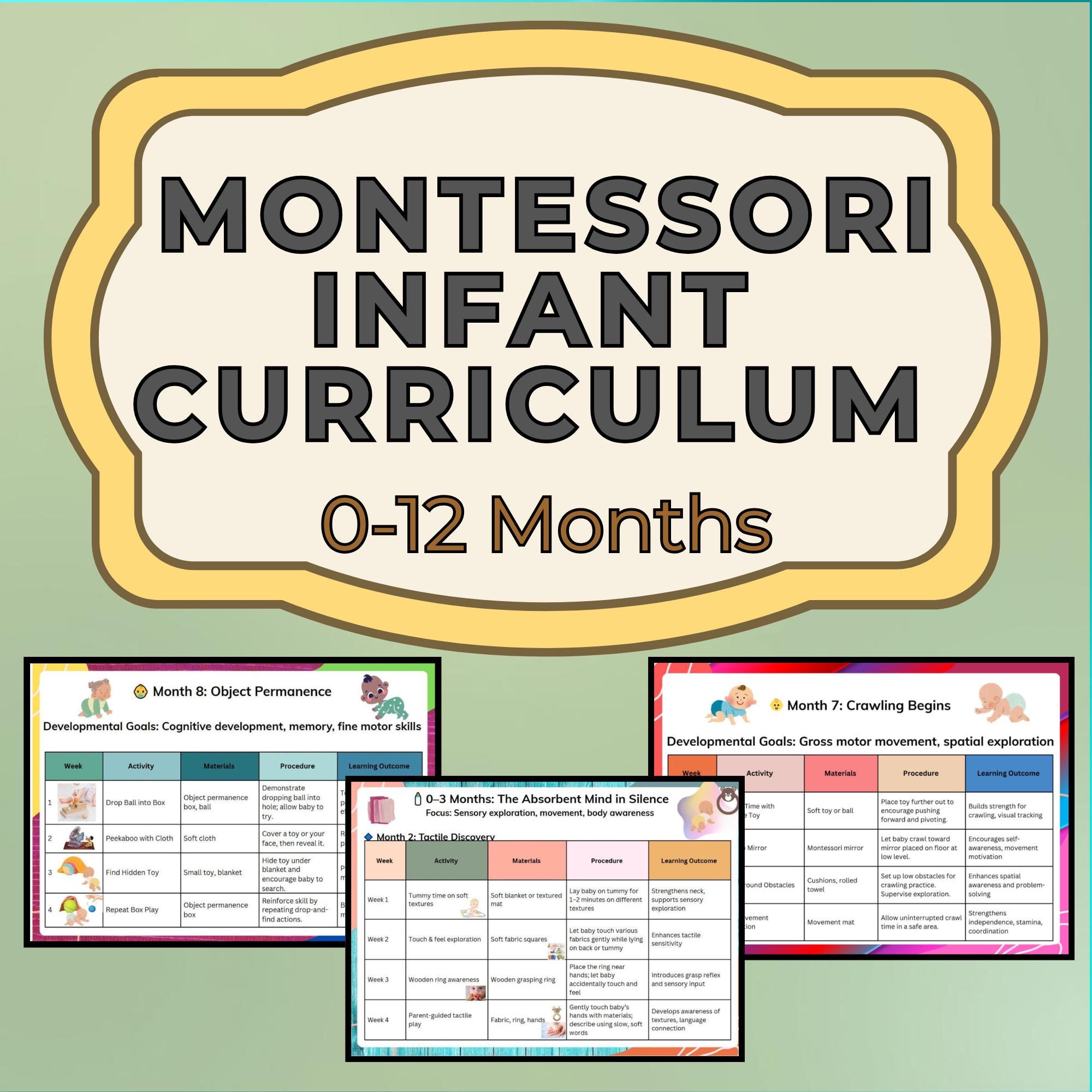 Montessori Baby Curriculum | 0–12 Month Developmental Activities ...