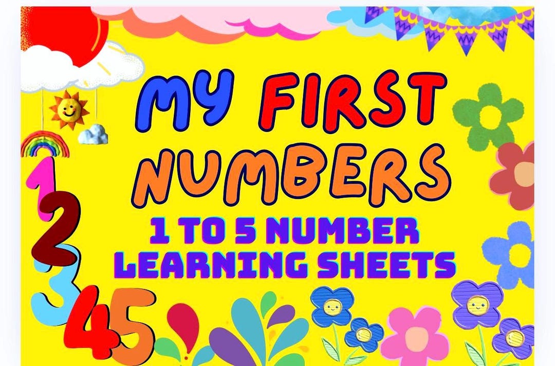 My First Numbers: 1 to 5 Number Learning Sheets - Etsy