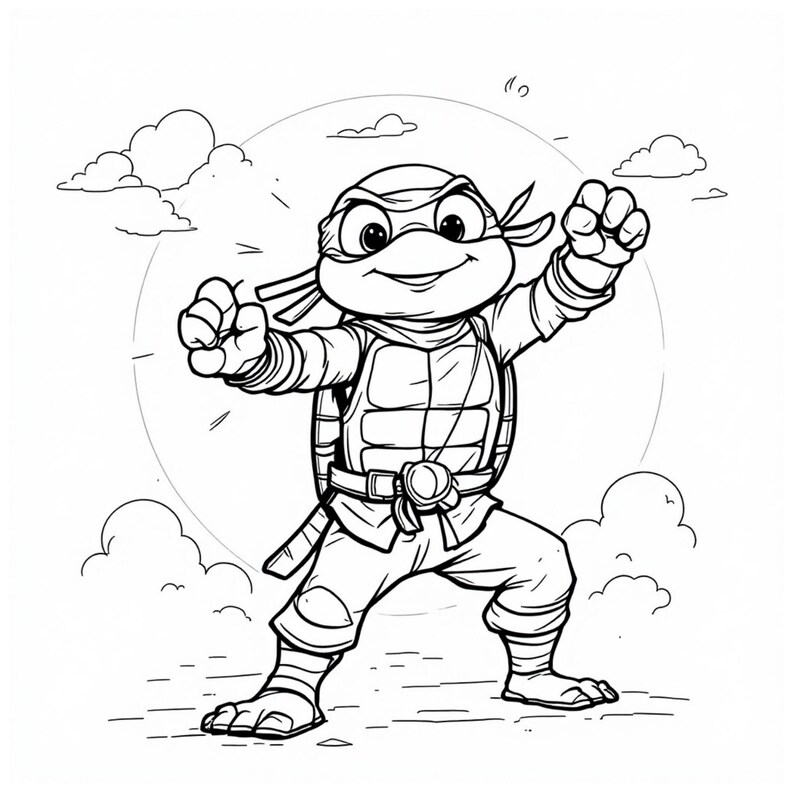 Turtle Heroes Coloring Book Printable | Kids Activity & Action Coloring ...