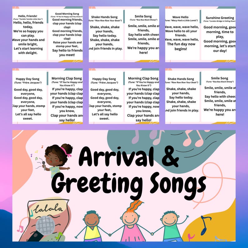 Preschool Transition Songs – 42 Printable Routines - Etsy