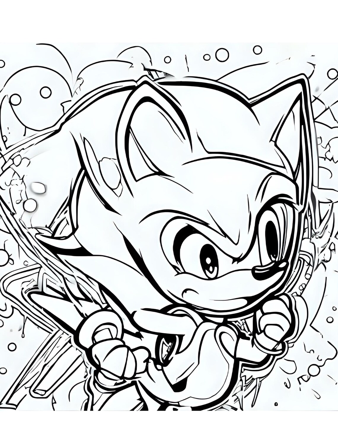 Super Sonic Coloring Book | 50 Action Pages for Kids & Adults ...