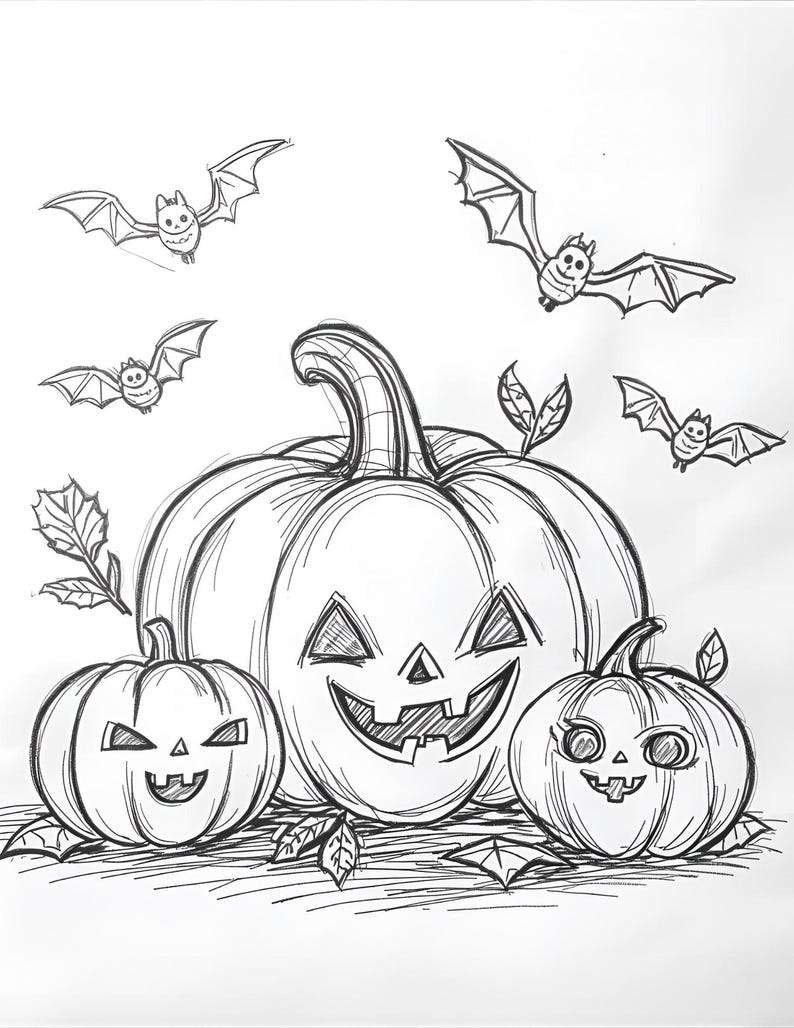 Halloween Coloring Pages for Kids | Cute Pumpkins, Ghosts, Cats ...