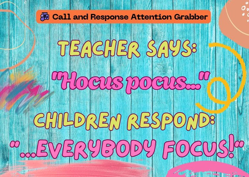 Preschool Attention Grabbers Printable | Classroom Call-and-response ...
