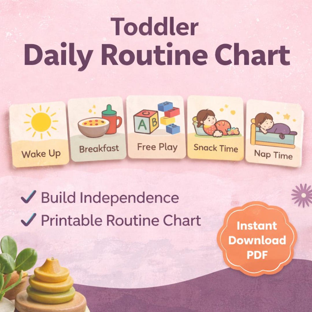 Toddler Daily Routine Chart | Visual Schedule, Montessori Learning (PDF ...