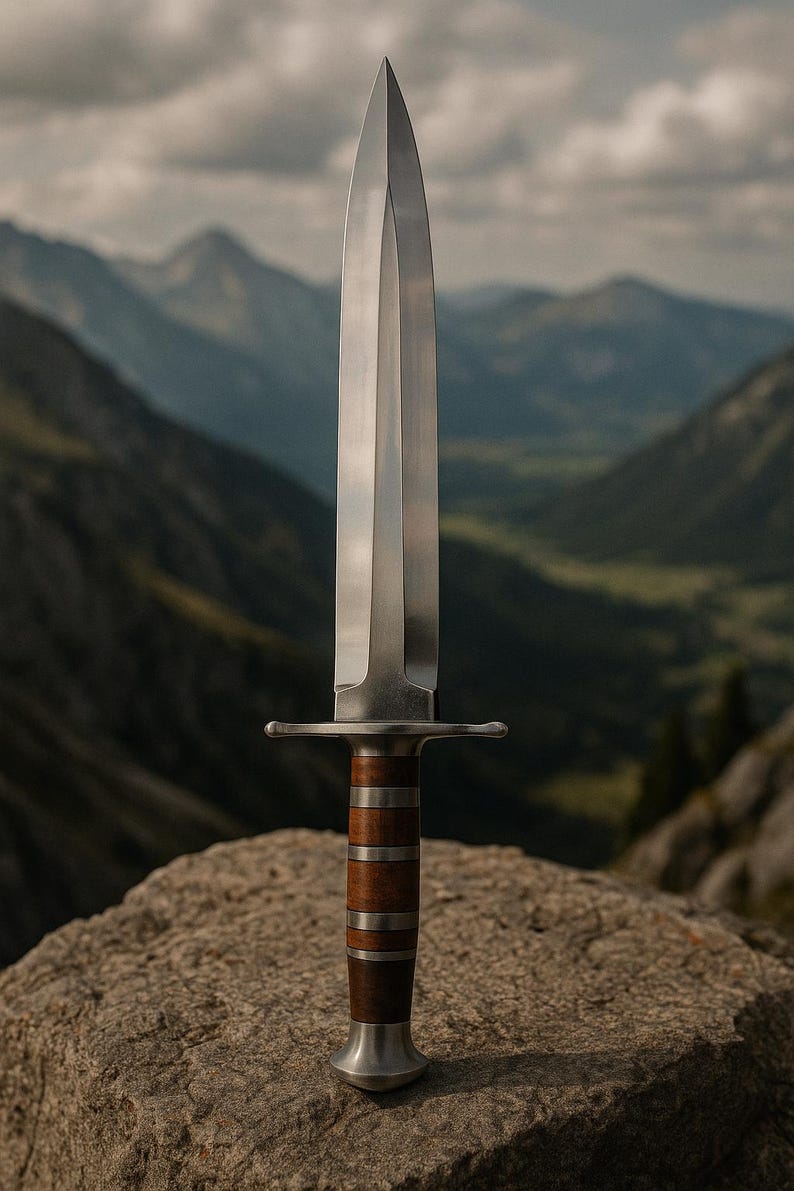 Hand-forged Medieval Cosplay Dagger | With Leather Sheath | Custom ...