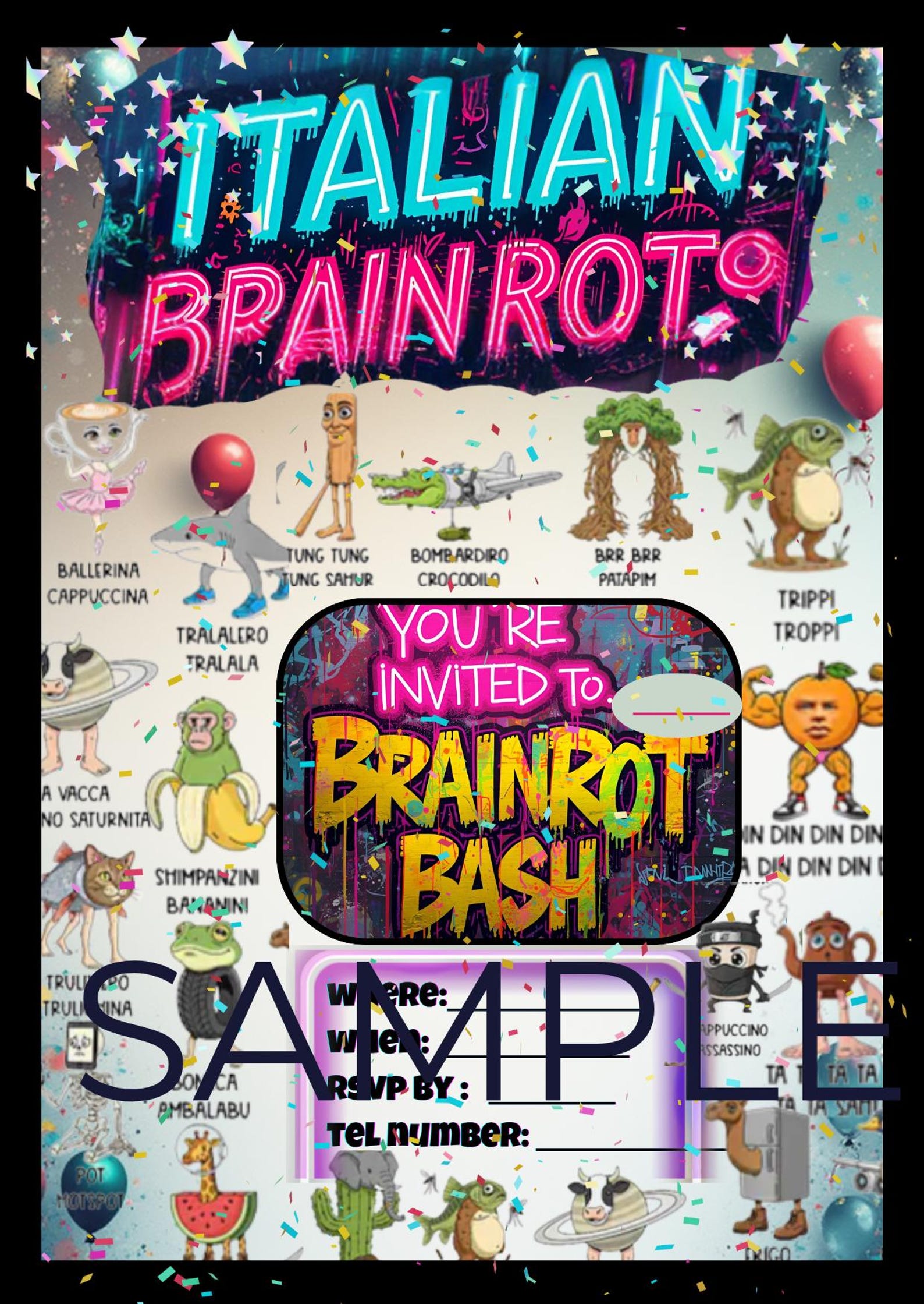 Gamer Brain, Rot, Party Invitation PRINTABLE DIGITAL FILE - Etsy