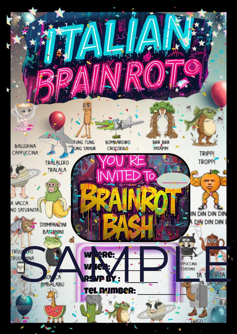 Gamer Brain, Rot, Party Invitation PRINTABLE DIGITAL FILE - Etsy