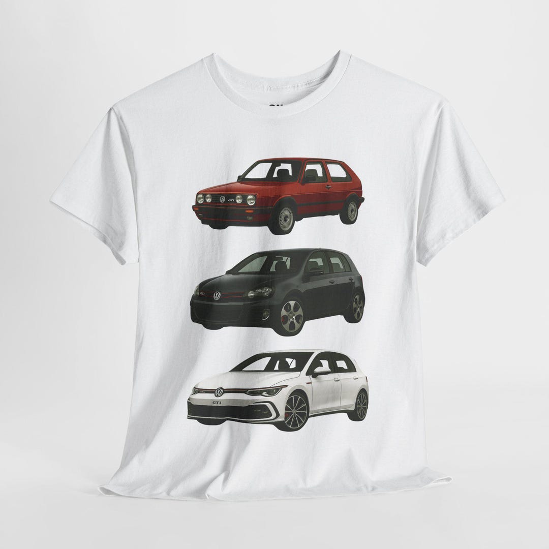 Golf Shirt GTI MK2 Mk6 Mk8 Generations | Cotton Performance Car Tee ...