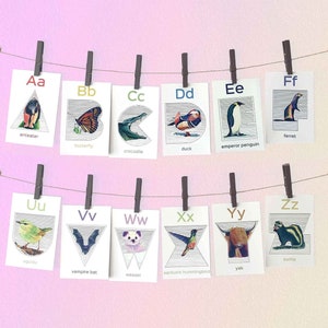 ABC Animal Flashcards, 4x6 Animal Print, Alphabet Playroom Sign ...