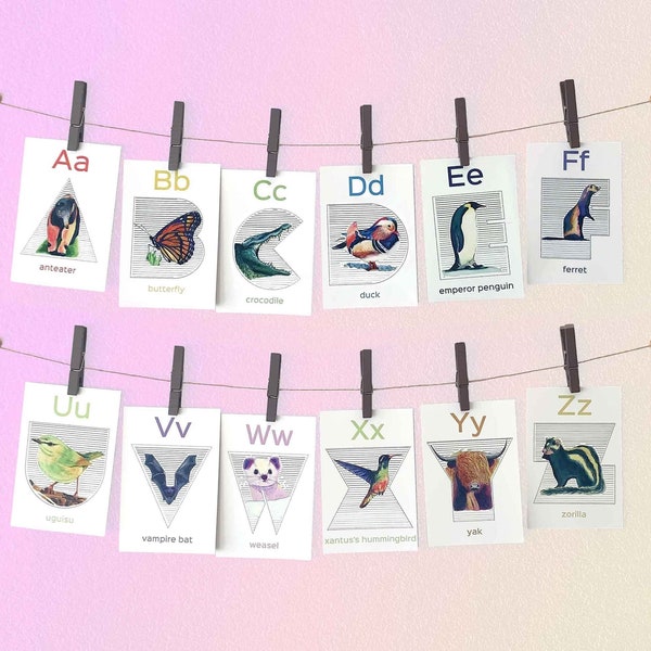 Hanging Alphabet Cards - Etsy