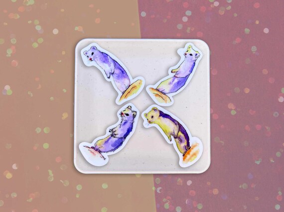 Weasel Sticker Snow Weasel W is for Weasel Watercolor | Etsy