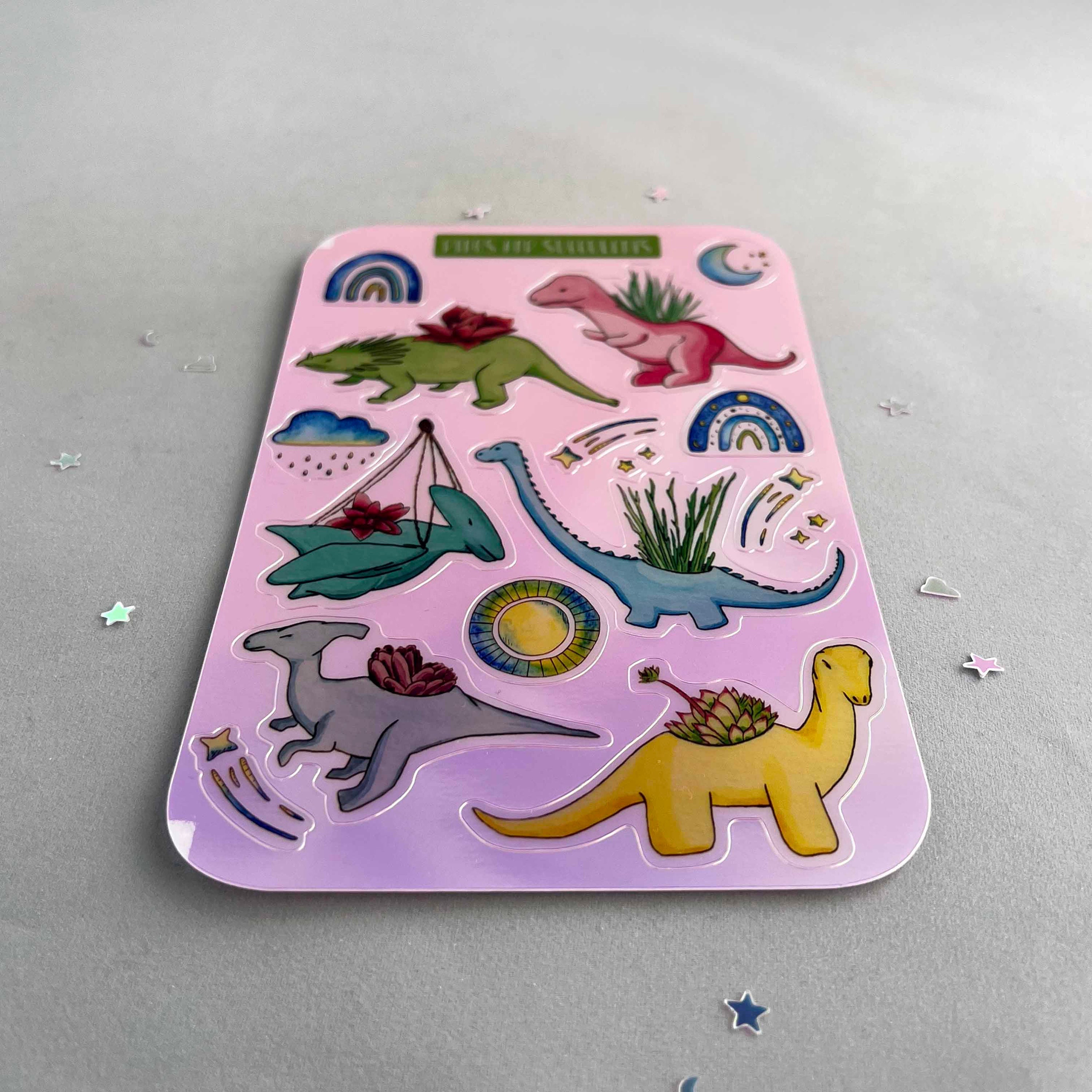 Holographic Planner Sticker, Dinosaur Sticker, Succulent Sticker ...