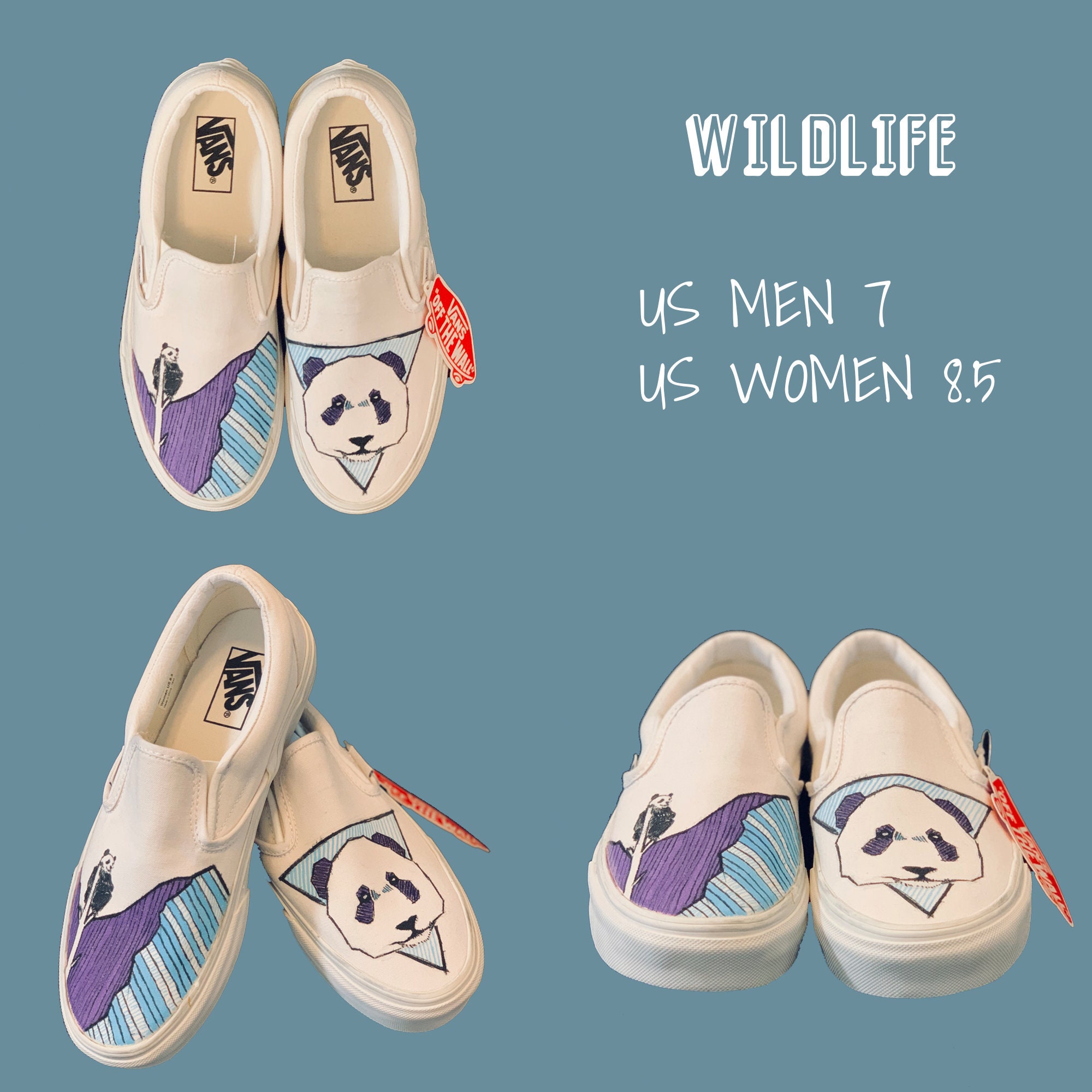 Vans Panda Shoes Earthday Vans World Wildlife Fund Panda - Etsy Singapore