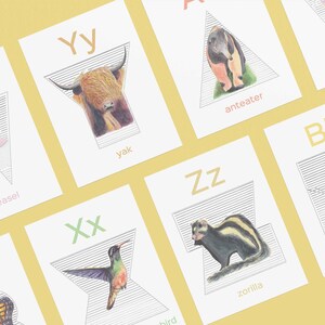 ABC Animal Flashcards, 4x6 Animal Print, Alphabet Playroom Sign ...