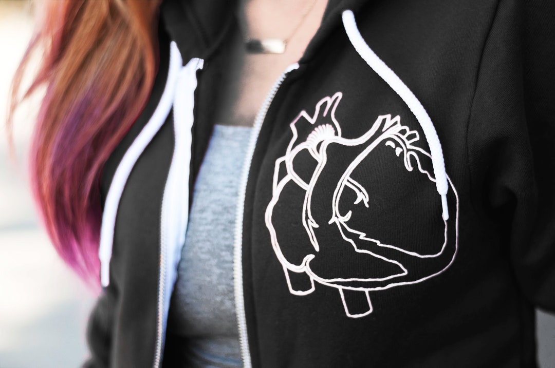 Anatomical Heart Sweatshirt, Cardiology Gift, Anatomy Hoodie, Nurse Zip ...