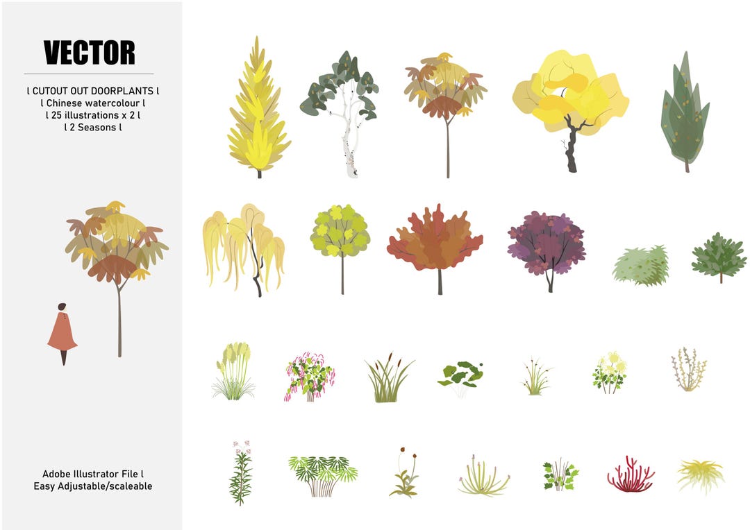 Tree Vector, Trees Vector, Outdoor Plants Illustration, Vector Tree ...