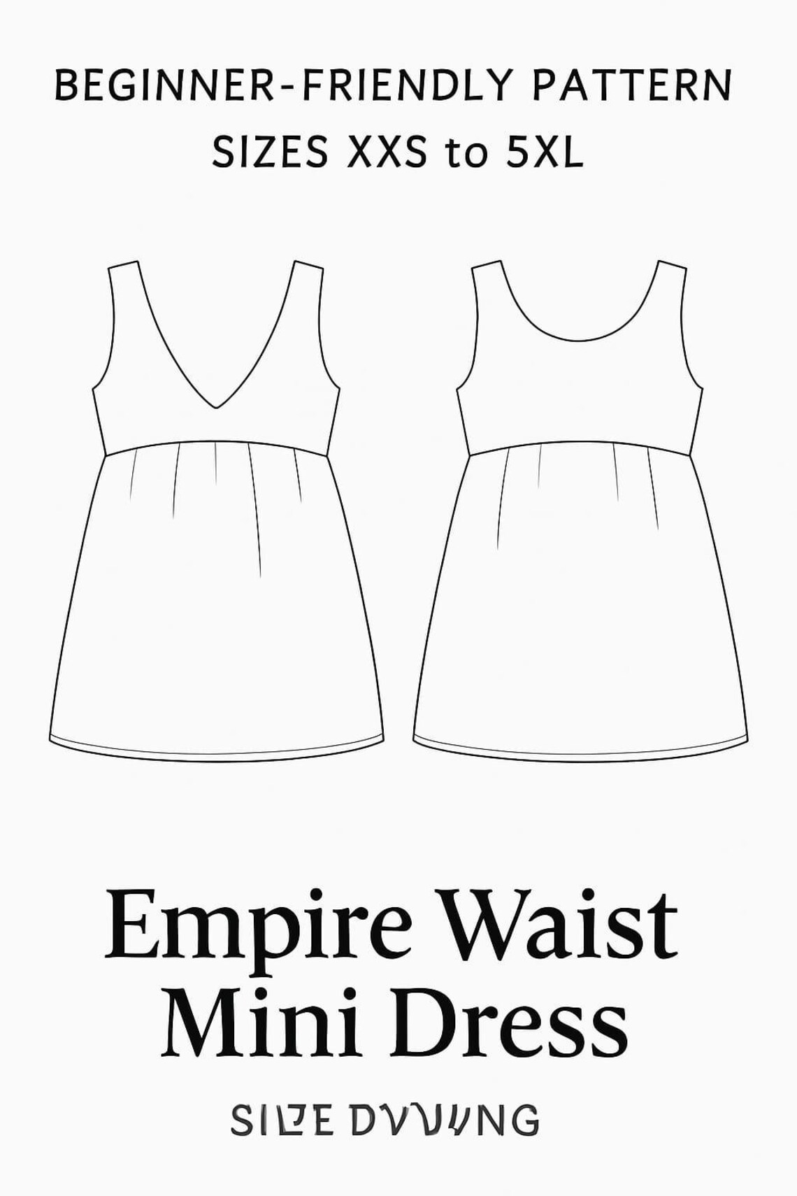 Bella Dress Pattern, Woman Digital Sewing Pattern, Instant Download, XS ...