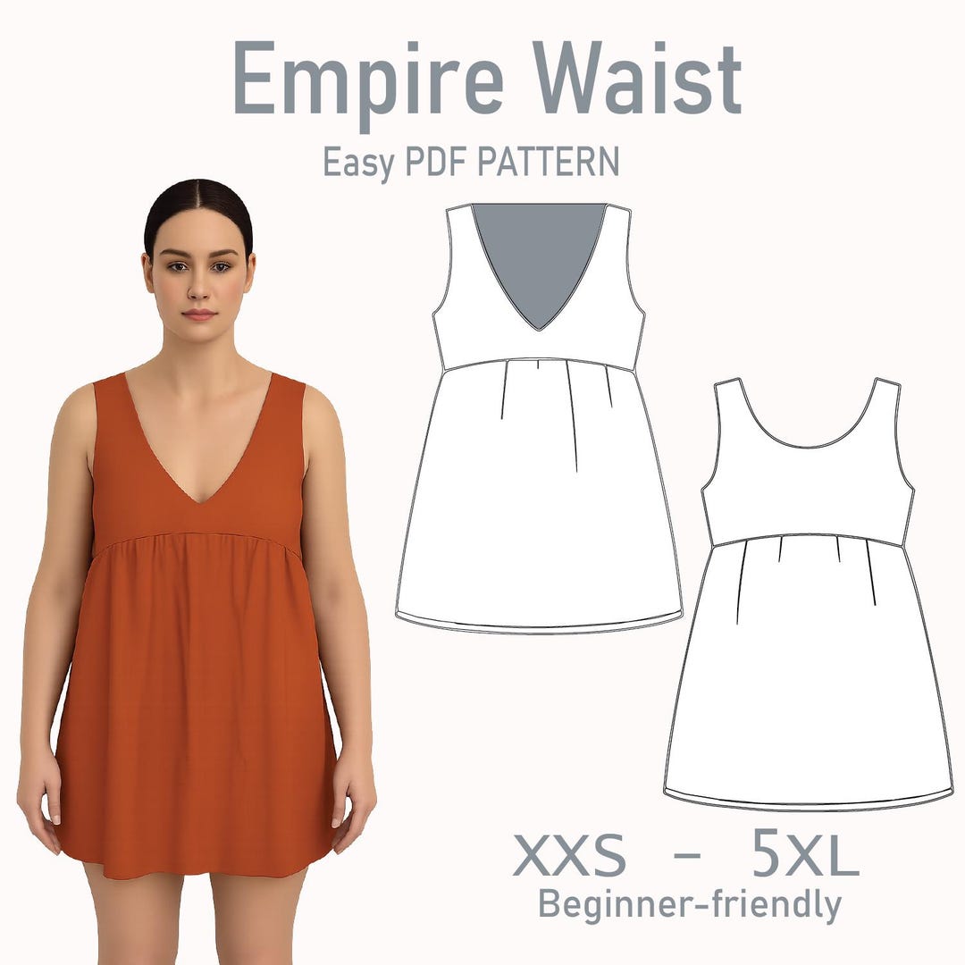 Bella Dress Pattern, Woman Digital Sewing Pattern, Instant Download, XS ...