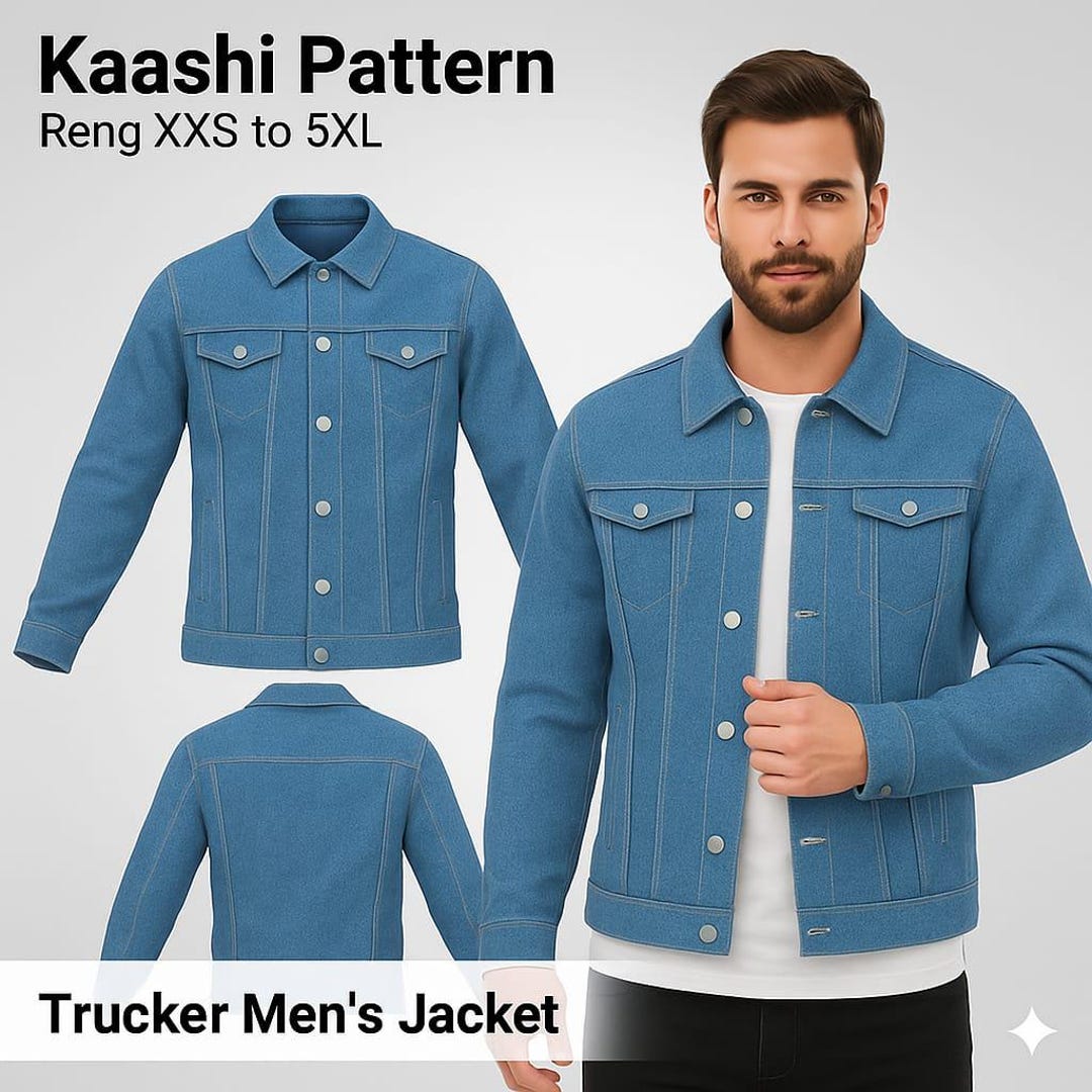 Mens Trucker Jacket Sewing Pattern: Classic Denim (XXS-5XL) (PDF Pattern) - Etsy