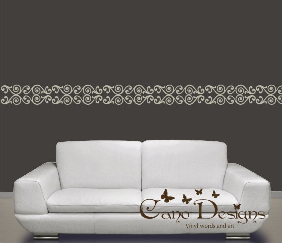 Border Swirl Vinyl Wall Decal Home Decor Removable Wall | Etsy