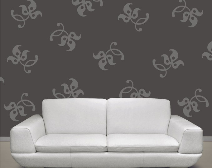 Large Swirl Lines Vinyl Wall Decal Sticker. 72in X 78in. #710A - Etsy ...