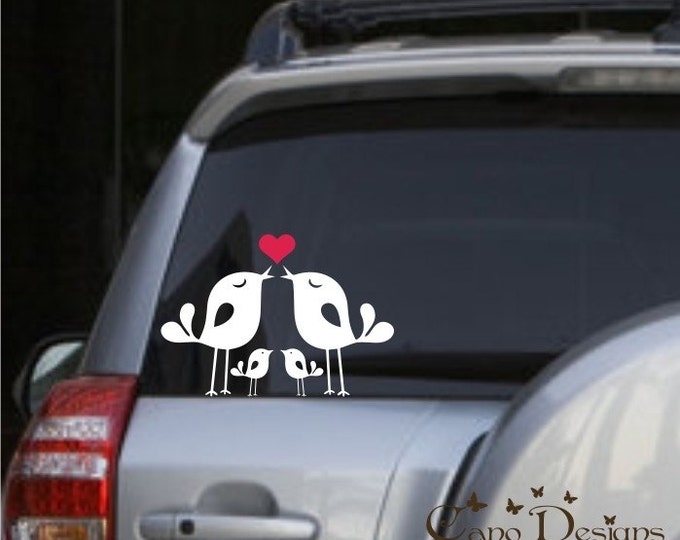Lovely Bird Family, Car Vinyl Decals Stickers, Window Decals Stickers ...