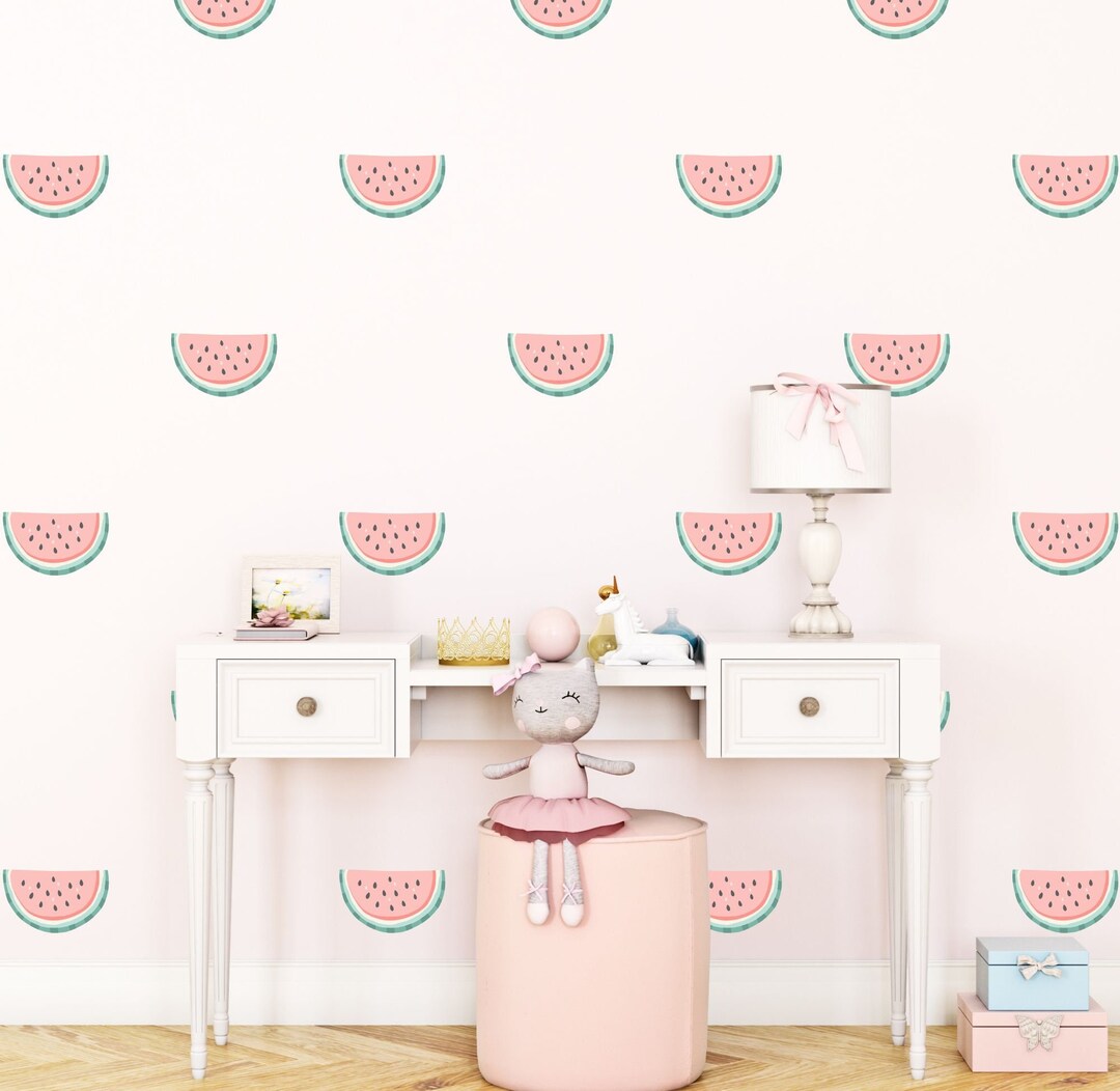 Watermelon Fruit Wall Decal Set, PVC Free Decals Stickers, Nursery Wall ...