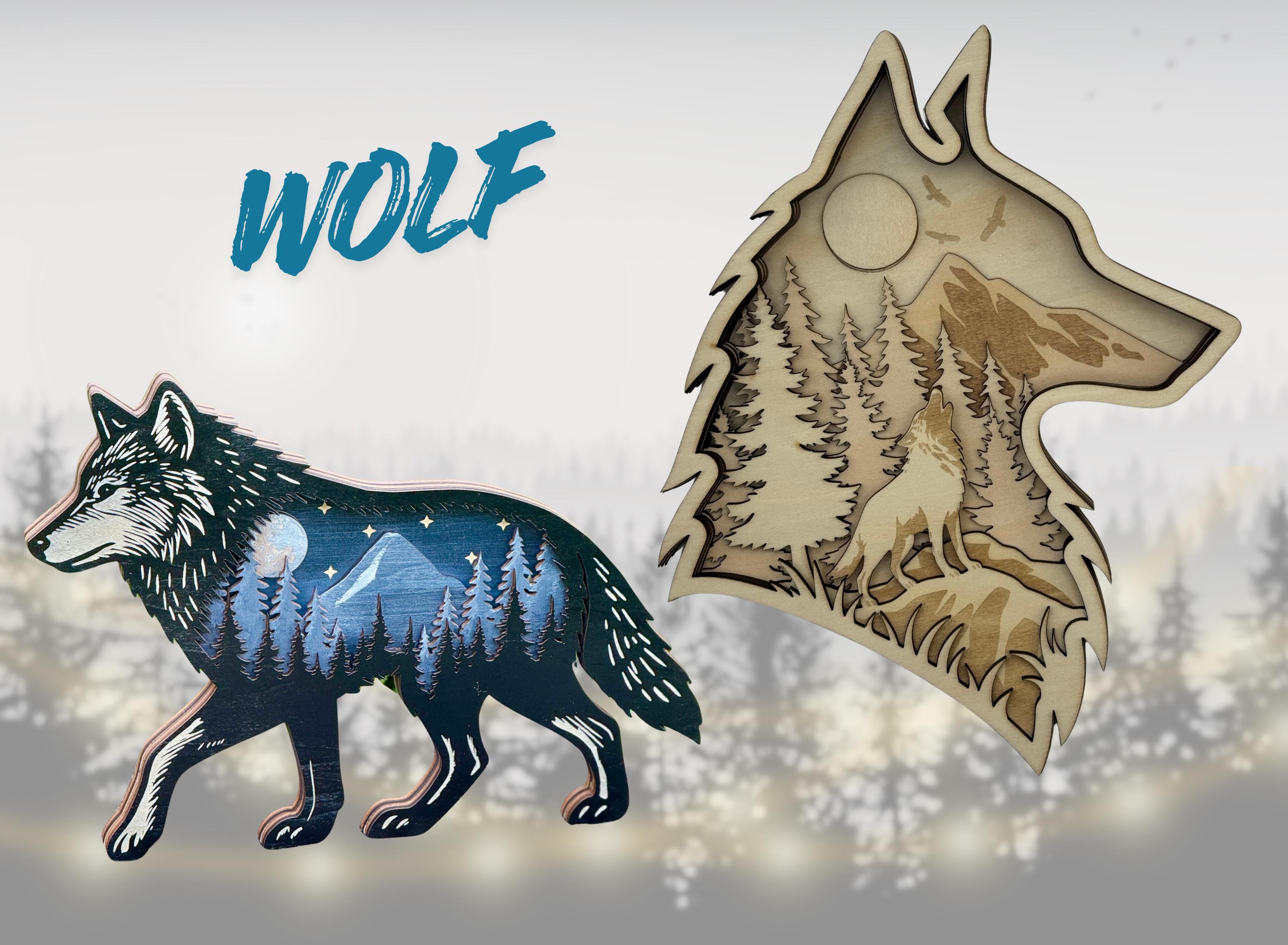 Layered Forest Animal SVG Mega Bundle | 8 3D Layered Animal Designs for ...