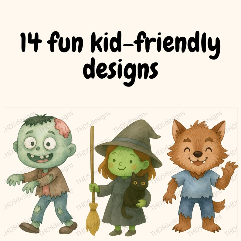 14 Cute Halloween Clipart Characters, Child Friendly High Quality ...