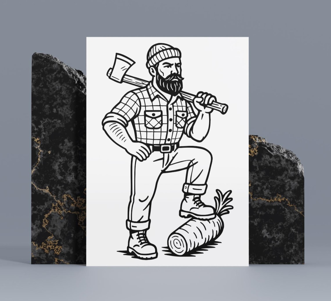Fun Lumberjack Clipart SVG PNG JPEG File Printables Laser Engraving ...