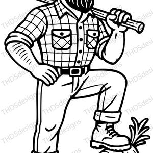 Fun Lumberjack Clipart SVG PNG JPEG File Printables Laser Engraving ...
