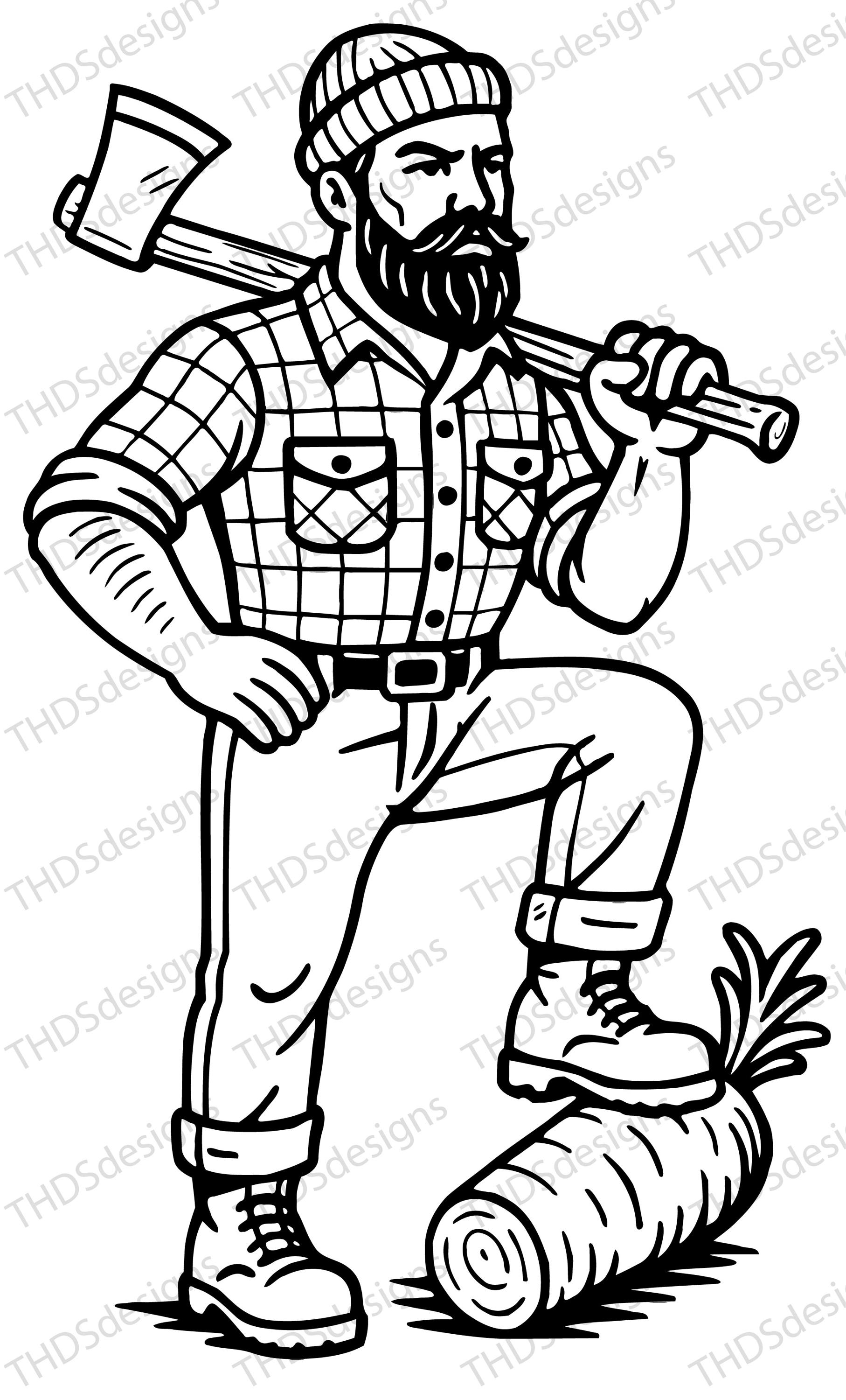 Fun Lumberjack Clipart SVG PNG JPEG File Printables Laser Engraving ...