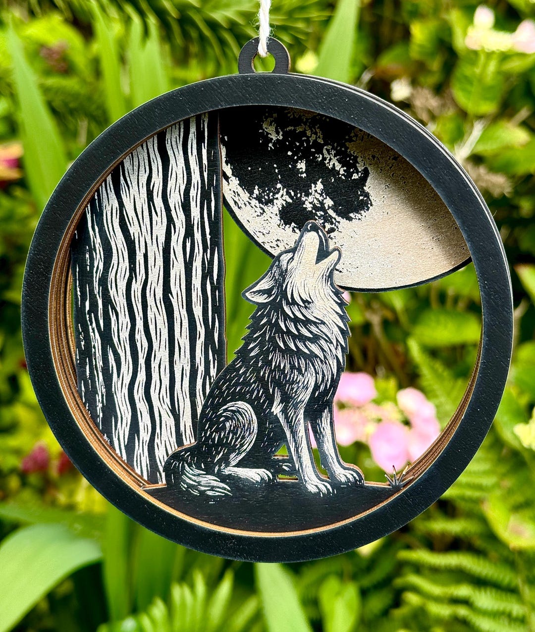 Multi-layered Howling Wolf SVG. Layered Hanging Design for Laser ...