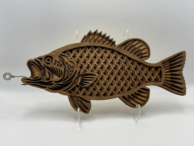 Layered Bass Fish SVG | 5 Layer Wooden Bass Wall Art | Fishing Decor ...