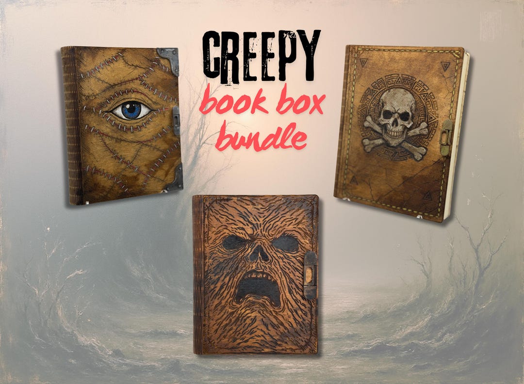 Creepy Book Box SVG Bundle | Hocus Pocus Inspired Spell Book, Book of ...