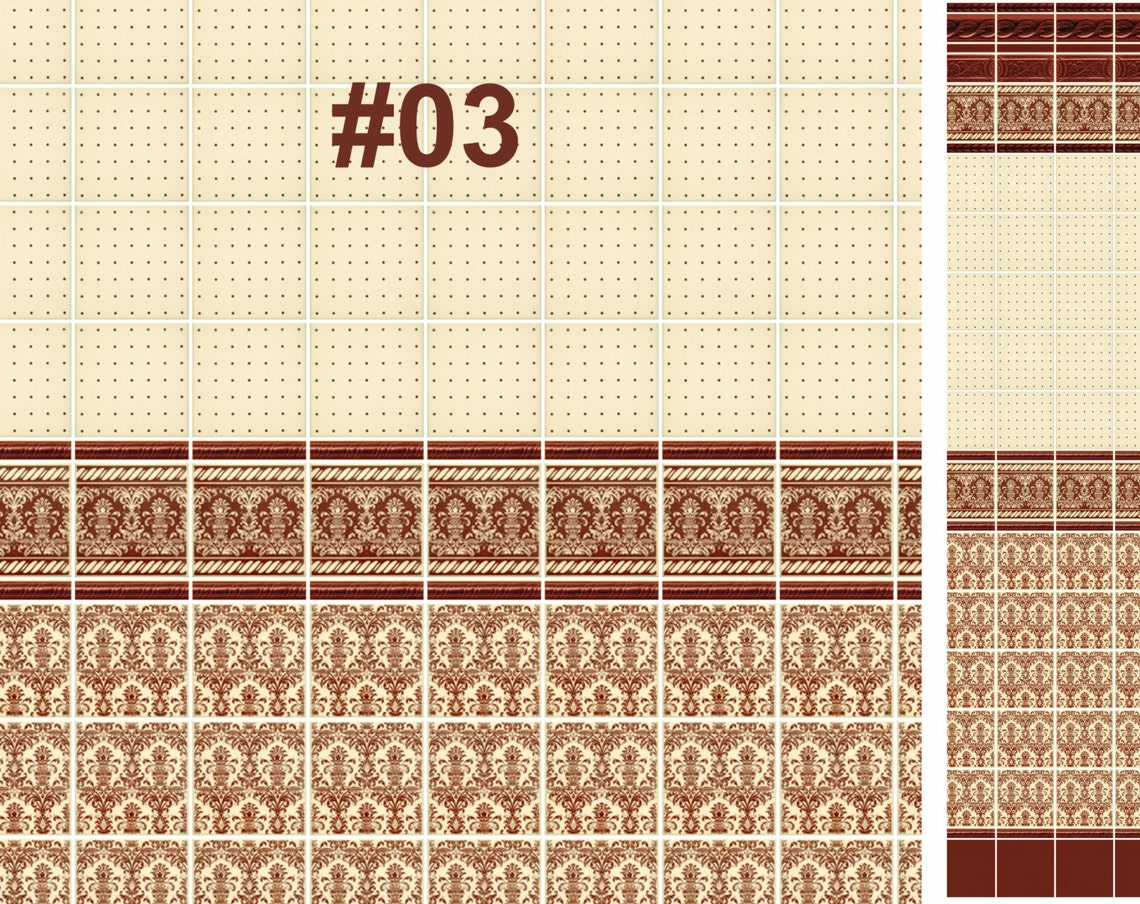 Dolls House Wallpaper 1 / 12th Scale Kitchen Quality Matte Paper ...