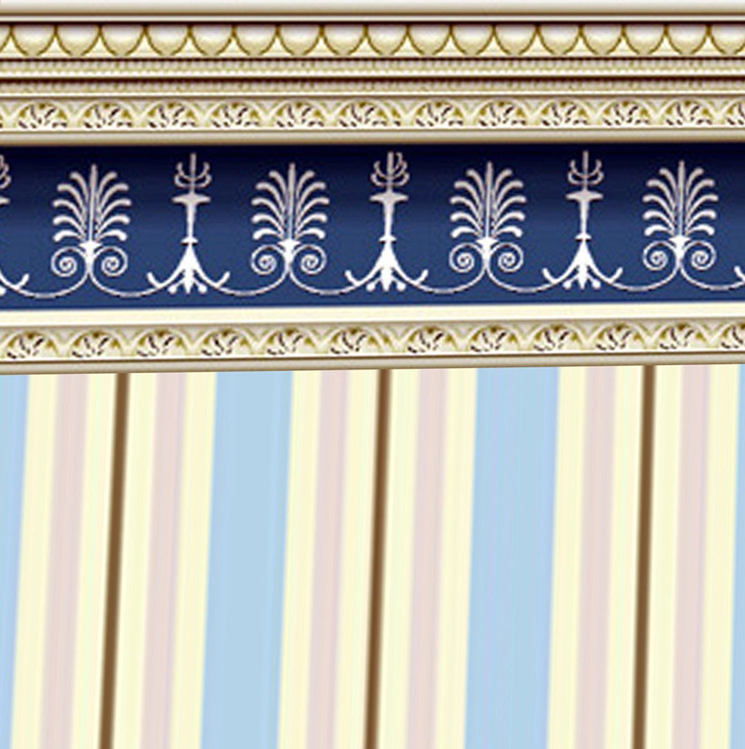 Dolls House Wallpaper 1/12th or 1/24th Scale Blue Quality Paper Blue ...