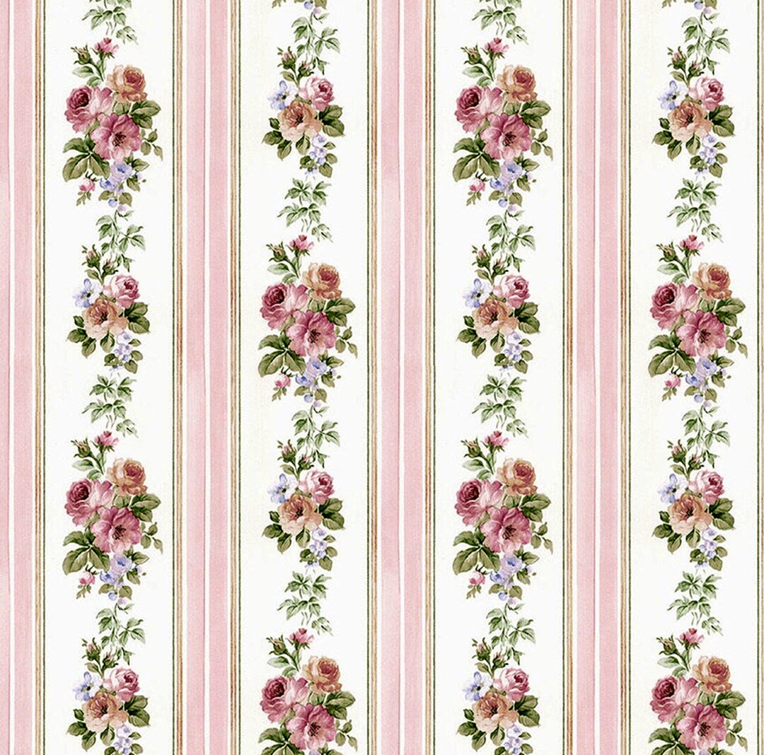 Dolls House Wallpaper 1/12th or 1/24th Scale Quality Paper Pink Stripe ...