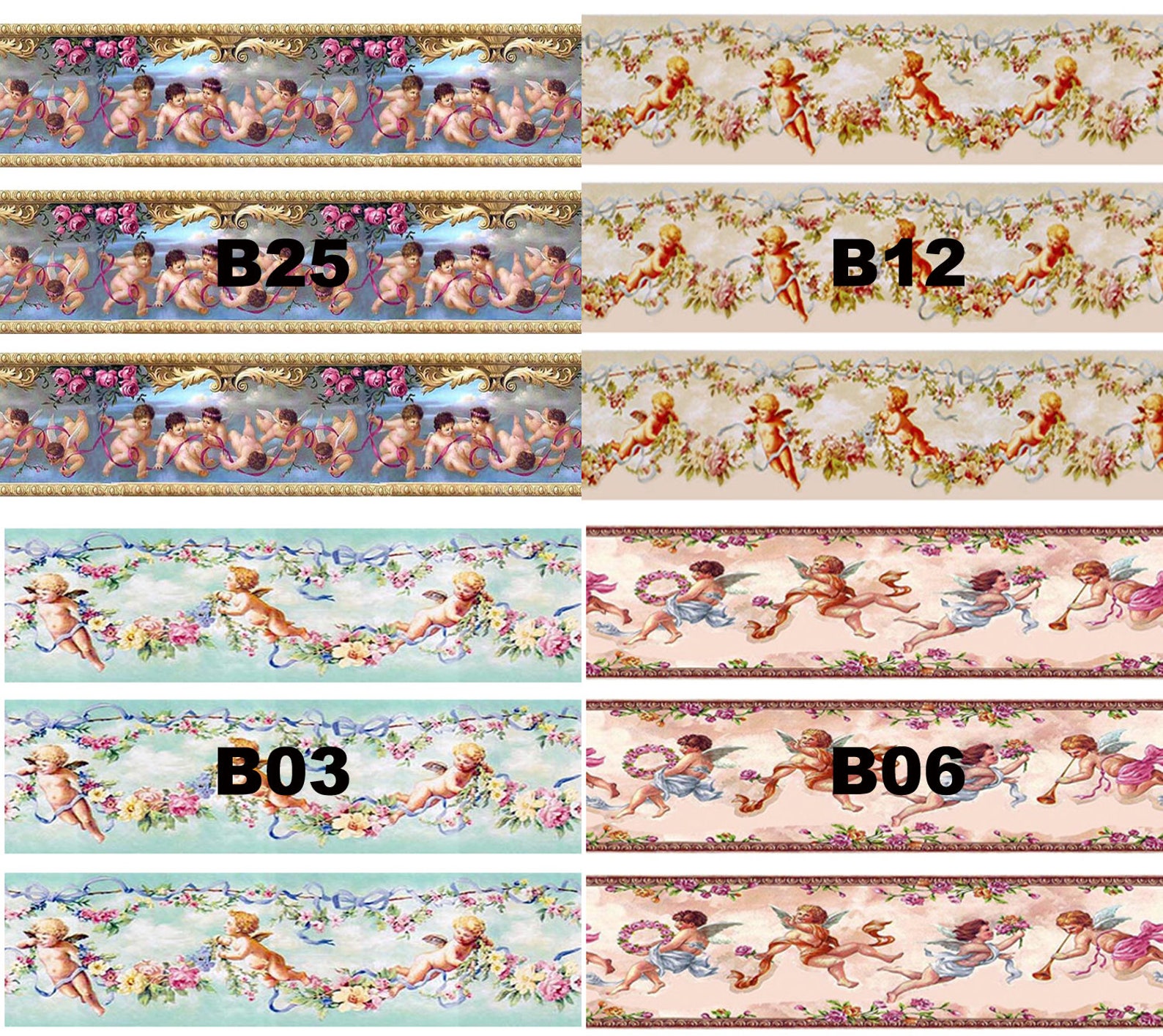 Dolls House Wallpaper Border 77 Ins Long 1/12th 1/24th Choice of 4 ...