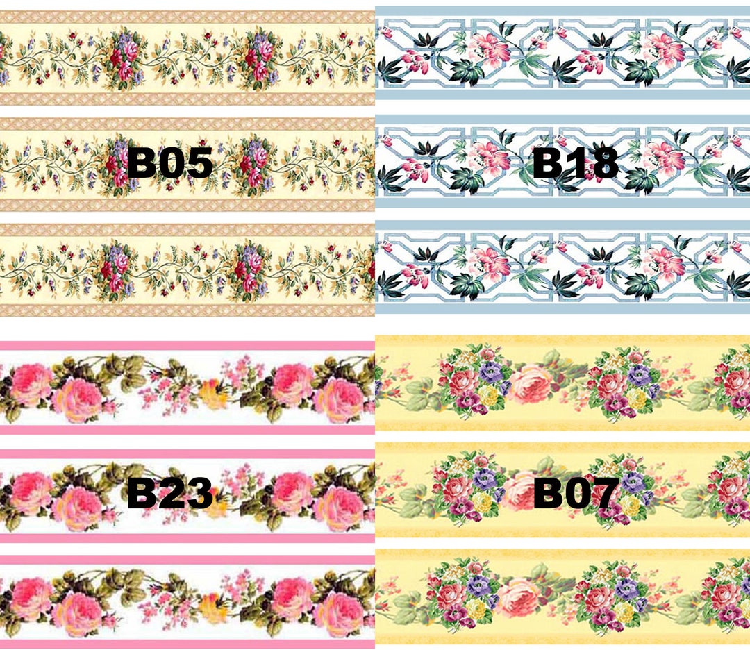 Dolls House Wallpaper Border 77 Ins Long 1/12th 1/24th Choice of 4 ...