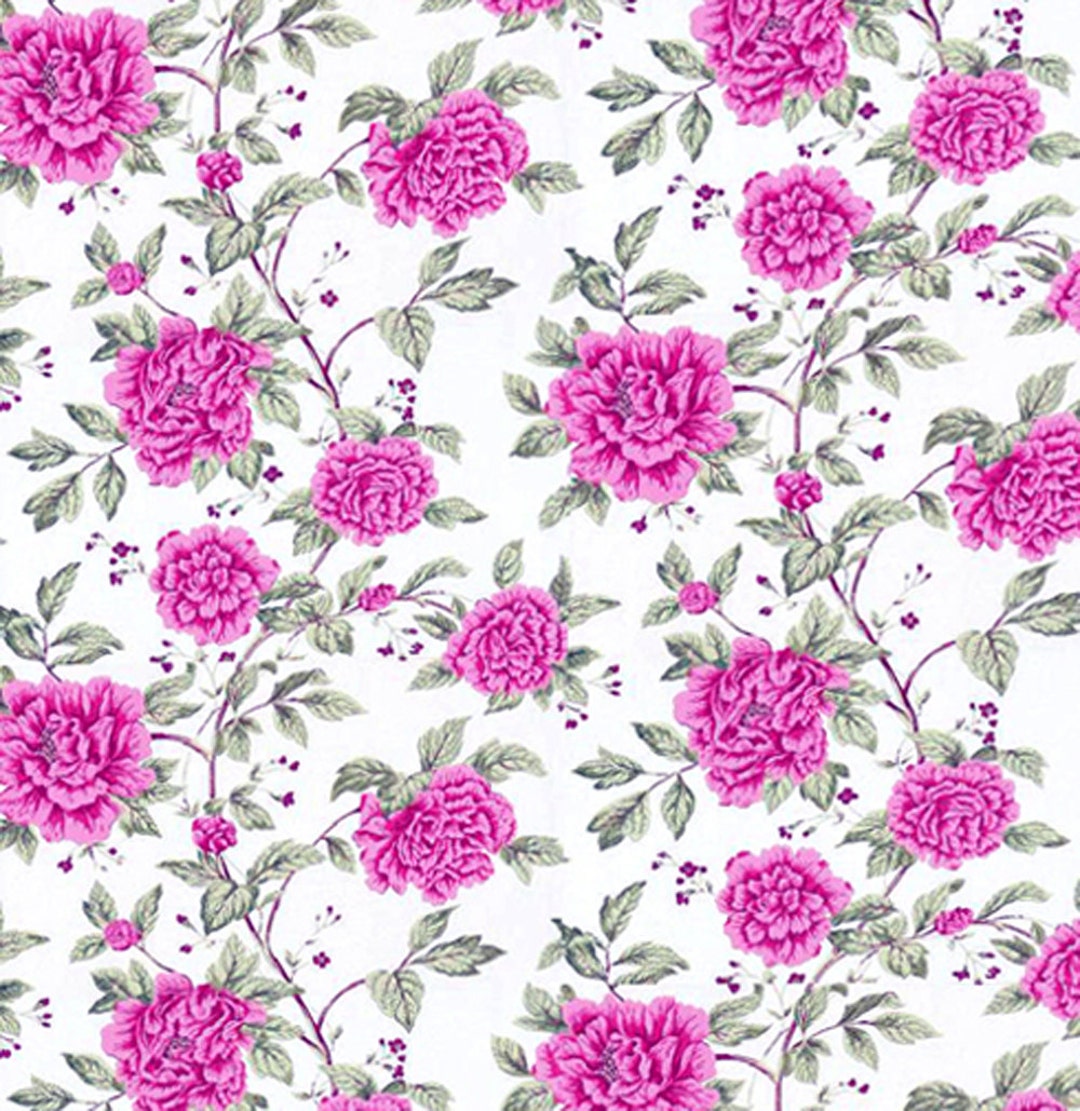 Dolls House Wallpaper 1/12th or 1/24th Scale Quality Paper Pink Floral ...