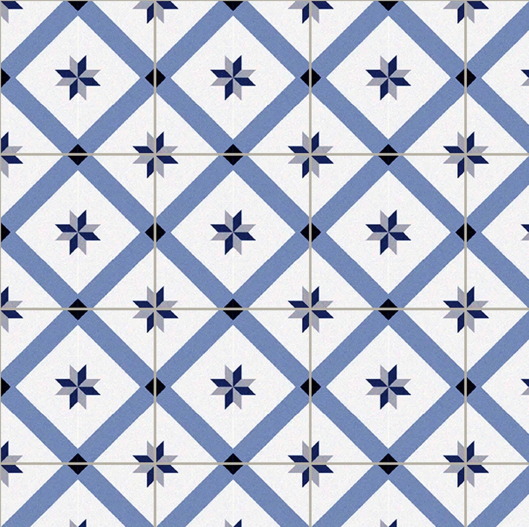 Dollhouse Doll House Blue Tile Effect Floor Panel Sheet Flooring 1/12th ...
