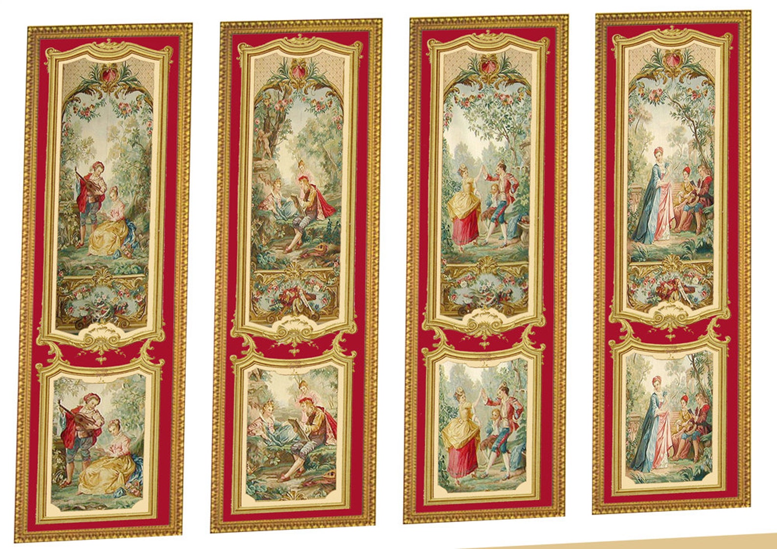 Victorian Wall Panels Wallpaper 1 12th or 1 24th Scale 06 - Etsy
