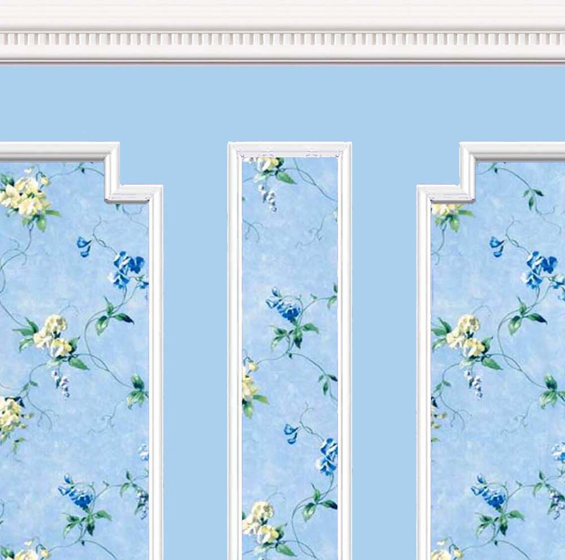 Dolls House Wallpaper 1/12th Scale Blue Floral Quality Paper | Etsy