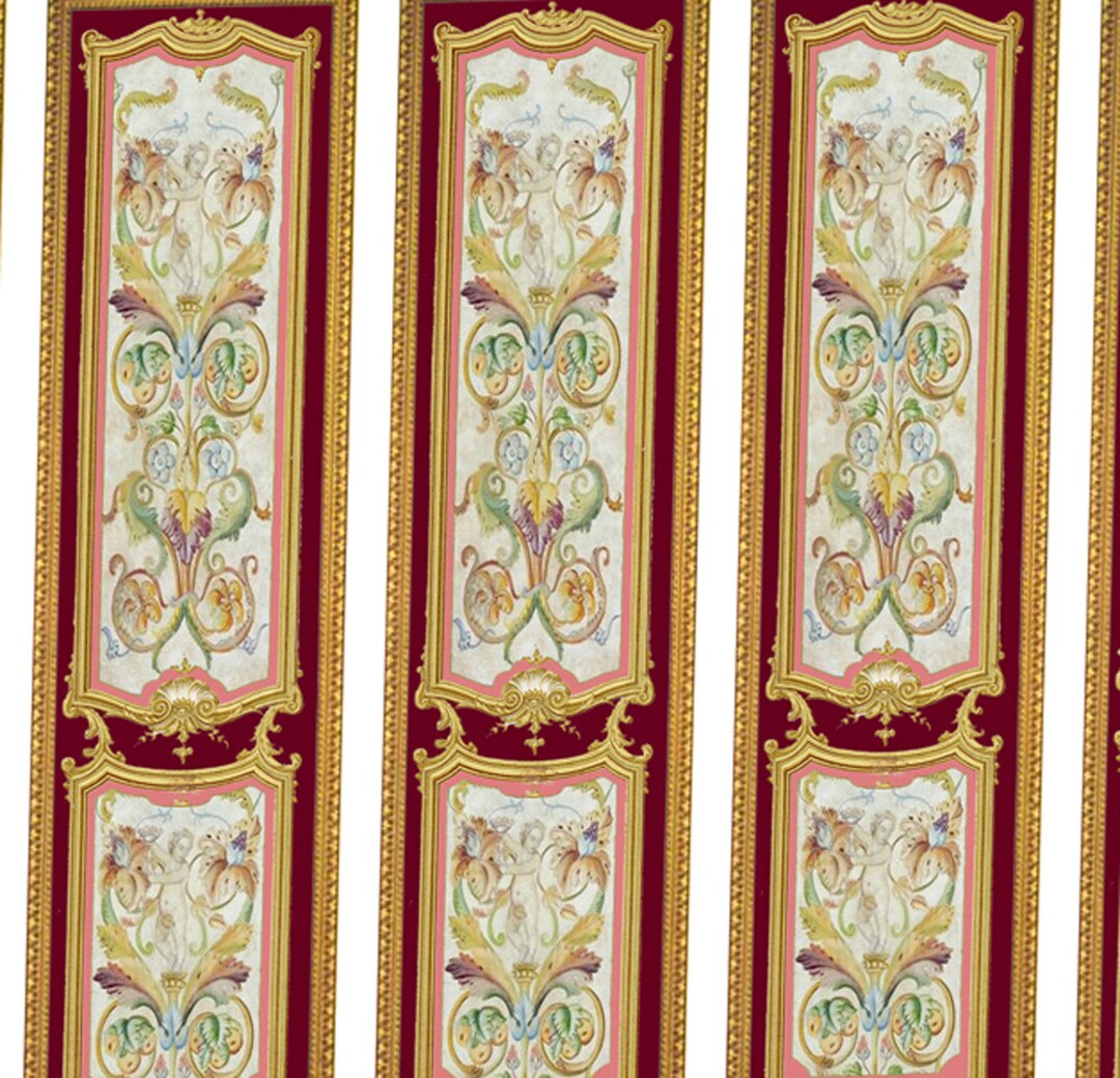 Victorian Wall Panels Wallpaper 1 12th or 1 24th Scale #08 Dolls House ...